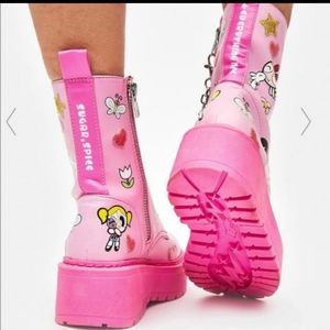 Dolls Kill | Shoes | Powerpuff Girls Pink Combat Boots Brand New | Poshmark